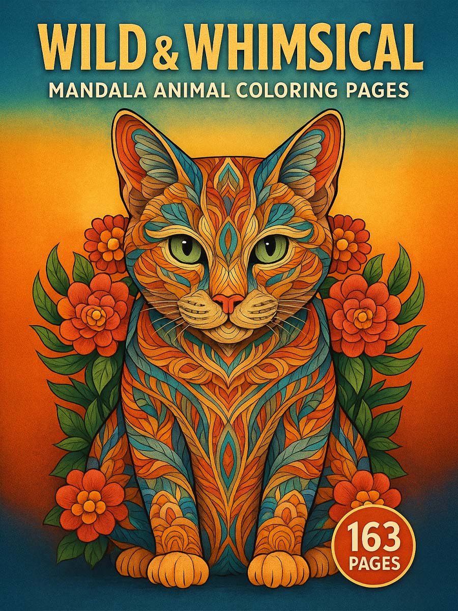 Wild & Whimsical – 163 Mandala Animal Coloring Pages | Coloring Page Store